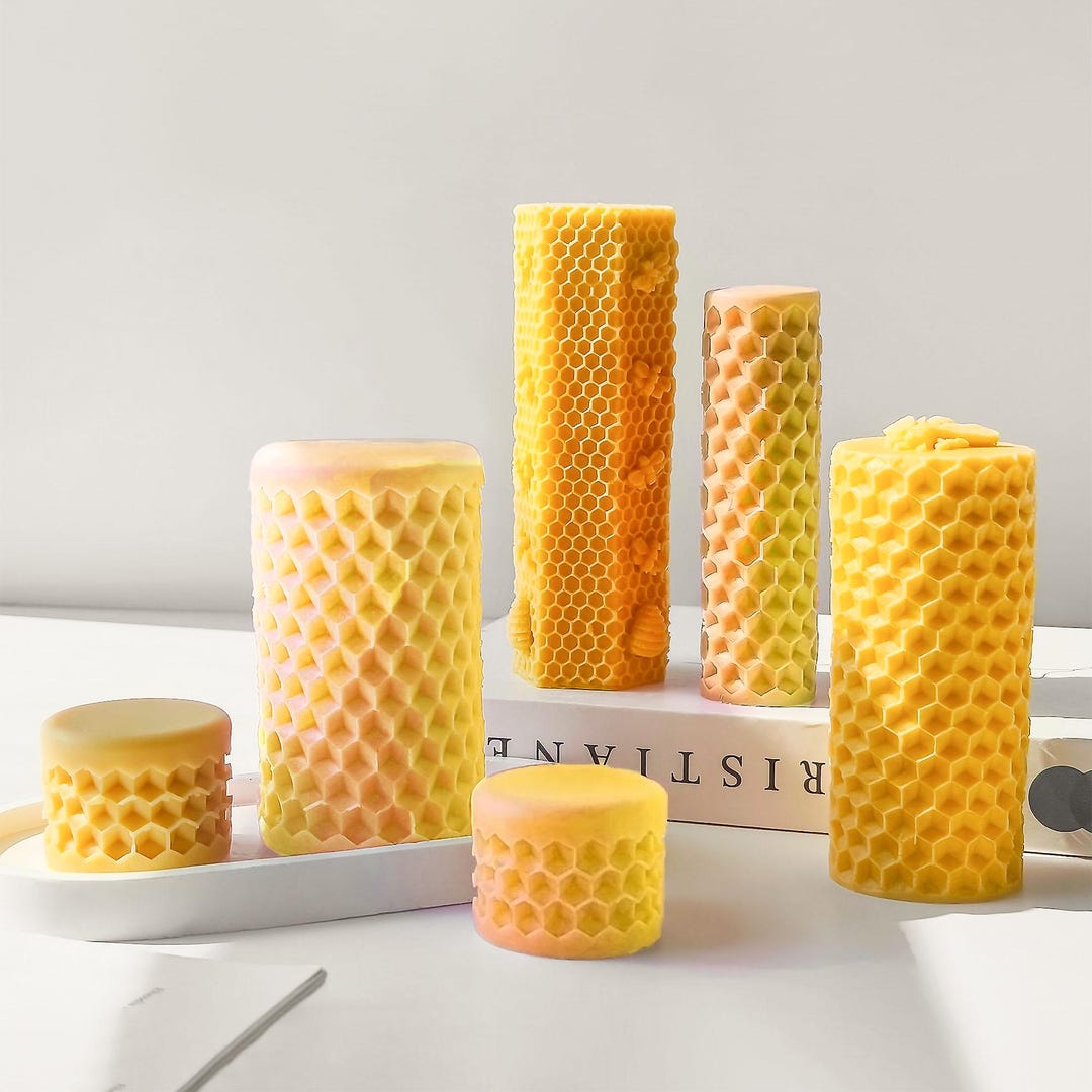 Honeycomb Pillar Aromatherapy Candle Silicone Mould Diy Honeycomb ...