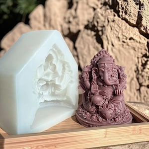 3D Elephant Trunk God Statue Aroma Candle Silicone Mold DIY Elephant ...
