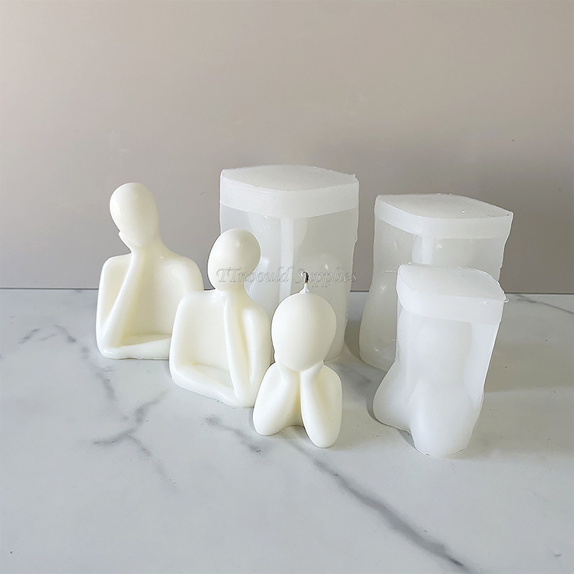 Abstract Human Statue Aromatherapy Candle Silicone Mold DIY Human ...
