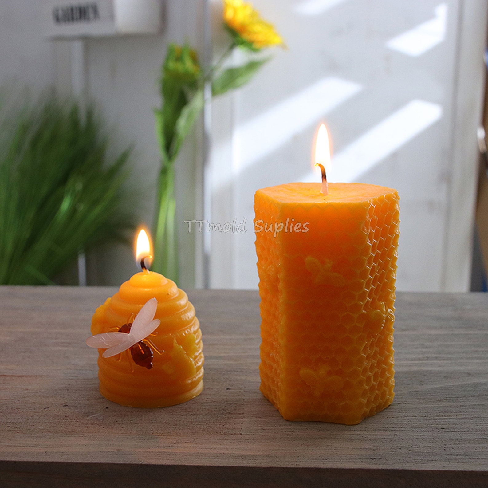 Honeycomb Candle Silicone Mold Bee Cylindrical Candle Mold - Etsy