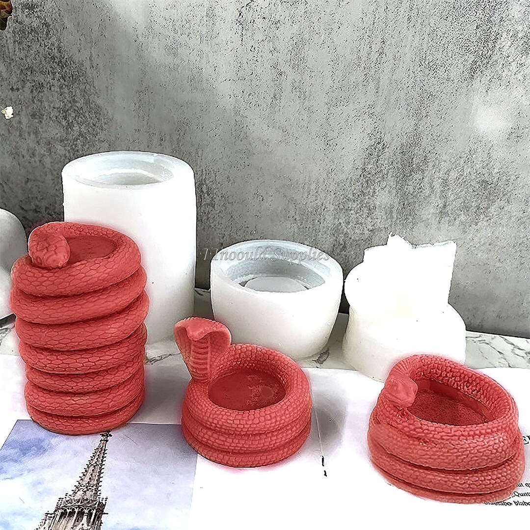 Snake Candleholder Concrete Silicone Mold, Snake-shaped Candle Mold ...