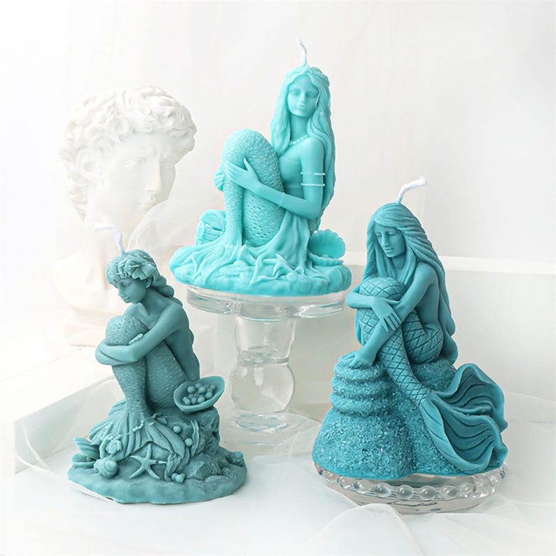 3D Conch Shell Mermaid Aromatherapy Candle Silicone Mold Leg-hugging ...