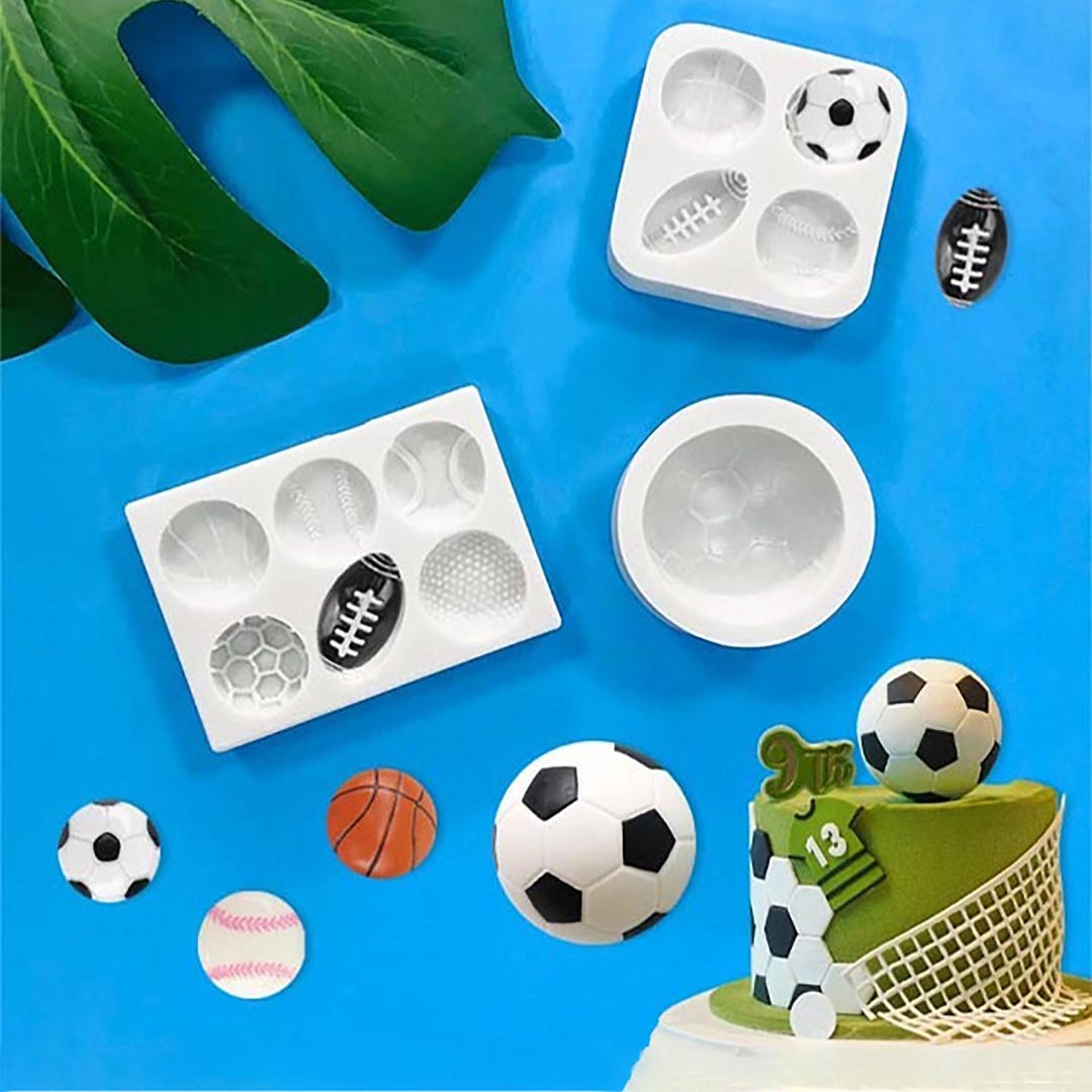 Baseball Soccer Football Rugby Basketball Chocolate Cake Silicone Molds ...