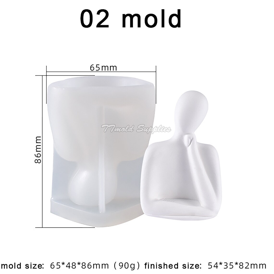 Abstract Human Statue Aromatherapy Candle Silicone Mold DIY Human ...