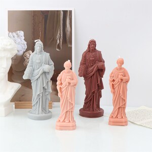 Religious Blessed Virgin Mary Goddess Candle Silicone Mold, Jesus ...