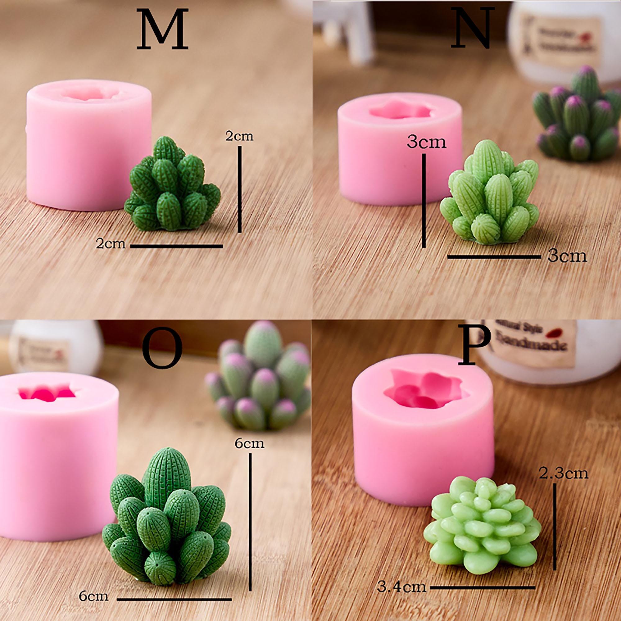 Cactus Succulent Modeling Candle Silicone Mold 3D Simulation Plants ...