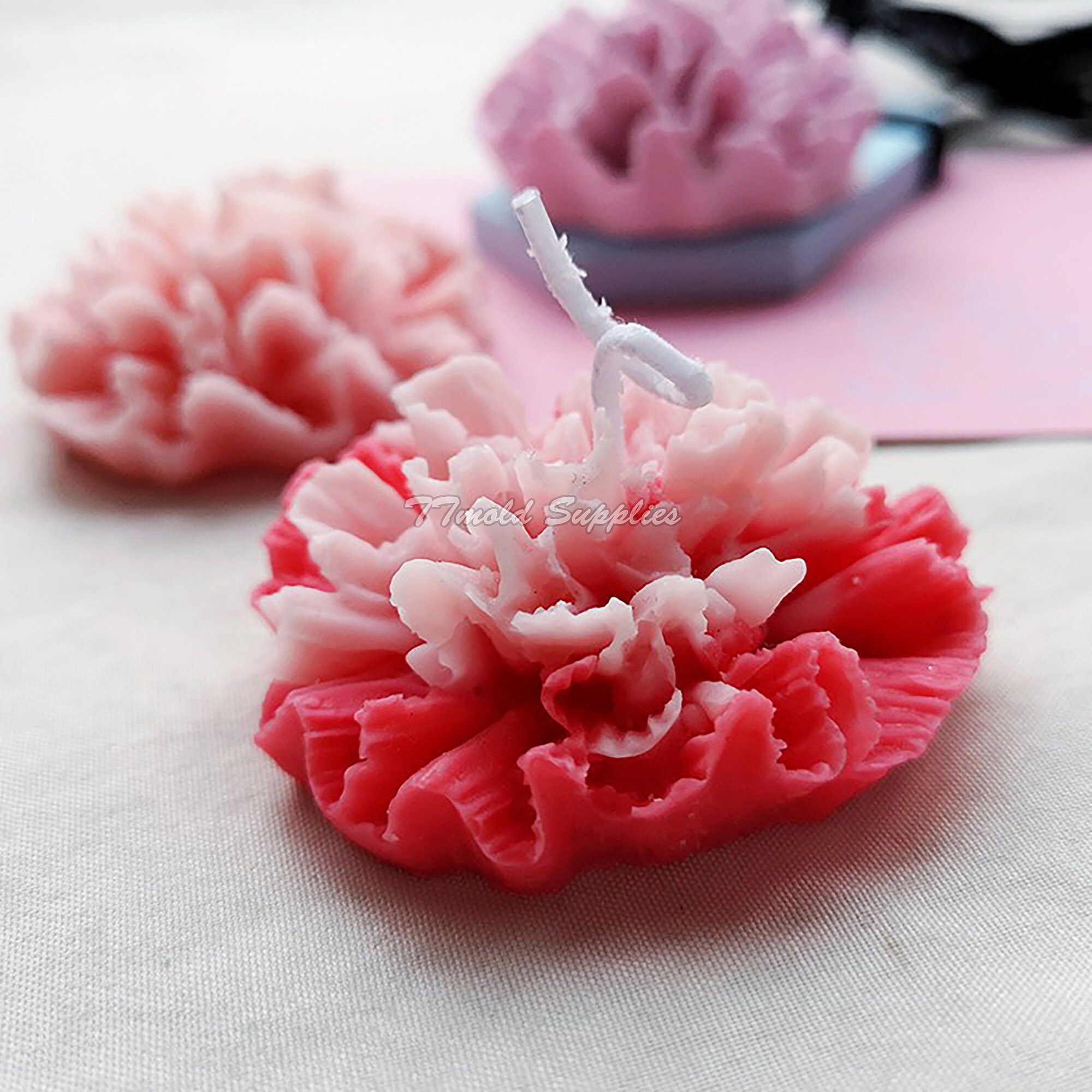 3D Carnation Candle Silicone Mold Flower Candle Mold | Etsy