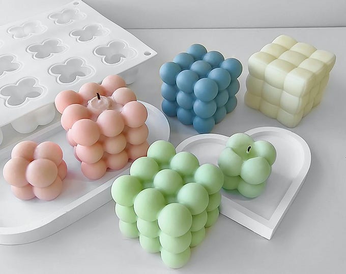 Geometric Diamond Pattern Cylinder Aromatherapy Candle Silicone Mold ...