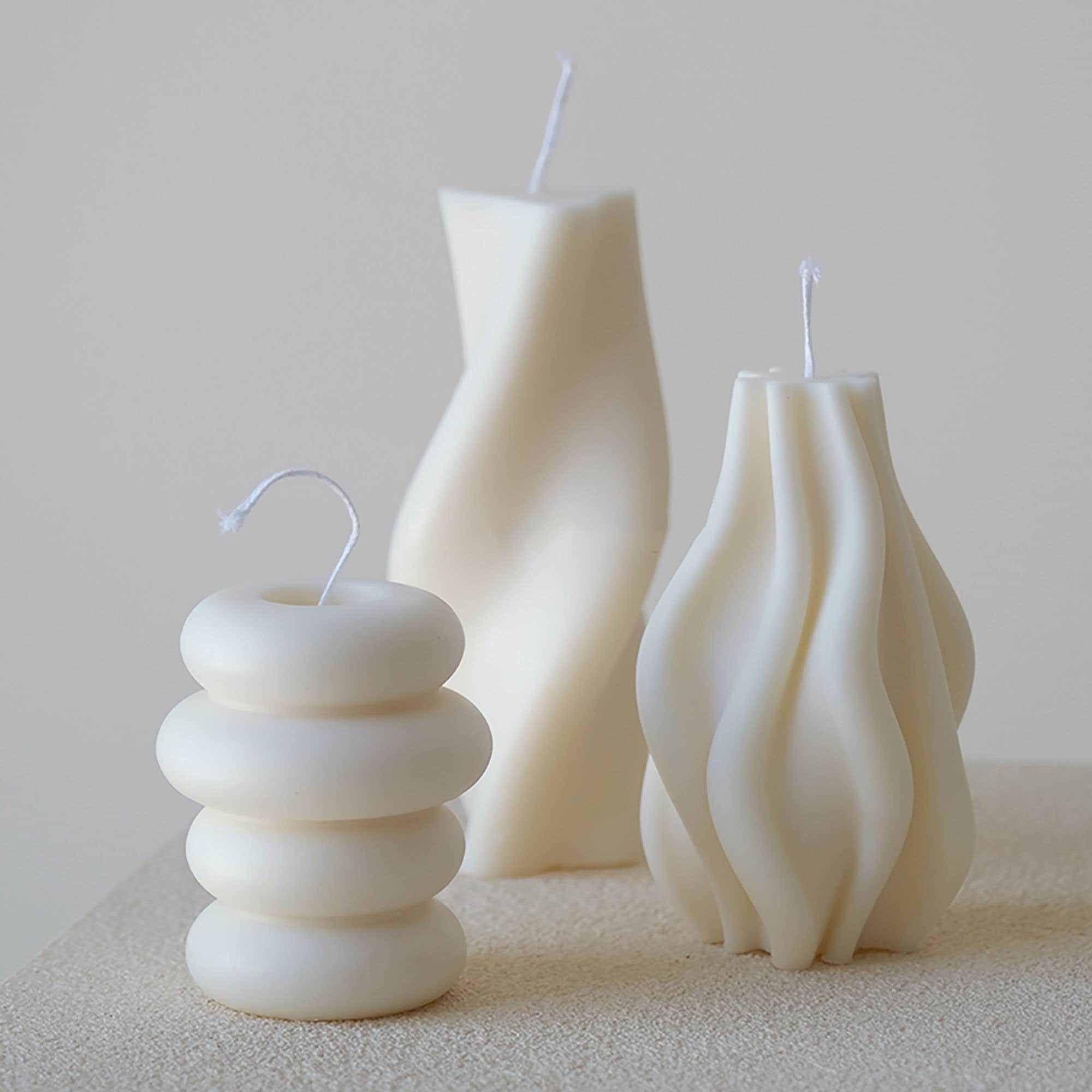 Geometric Abstract Water Wave Striped Candle Silicone Mold,creative ...