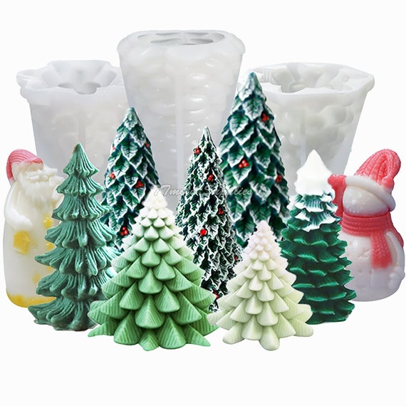 3d Christmas Tree Candle Silicone Mold Christmas Cedar Mold | Etsy