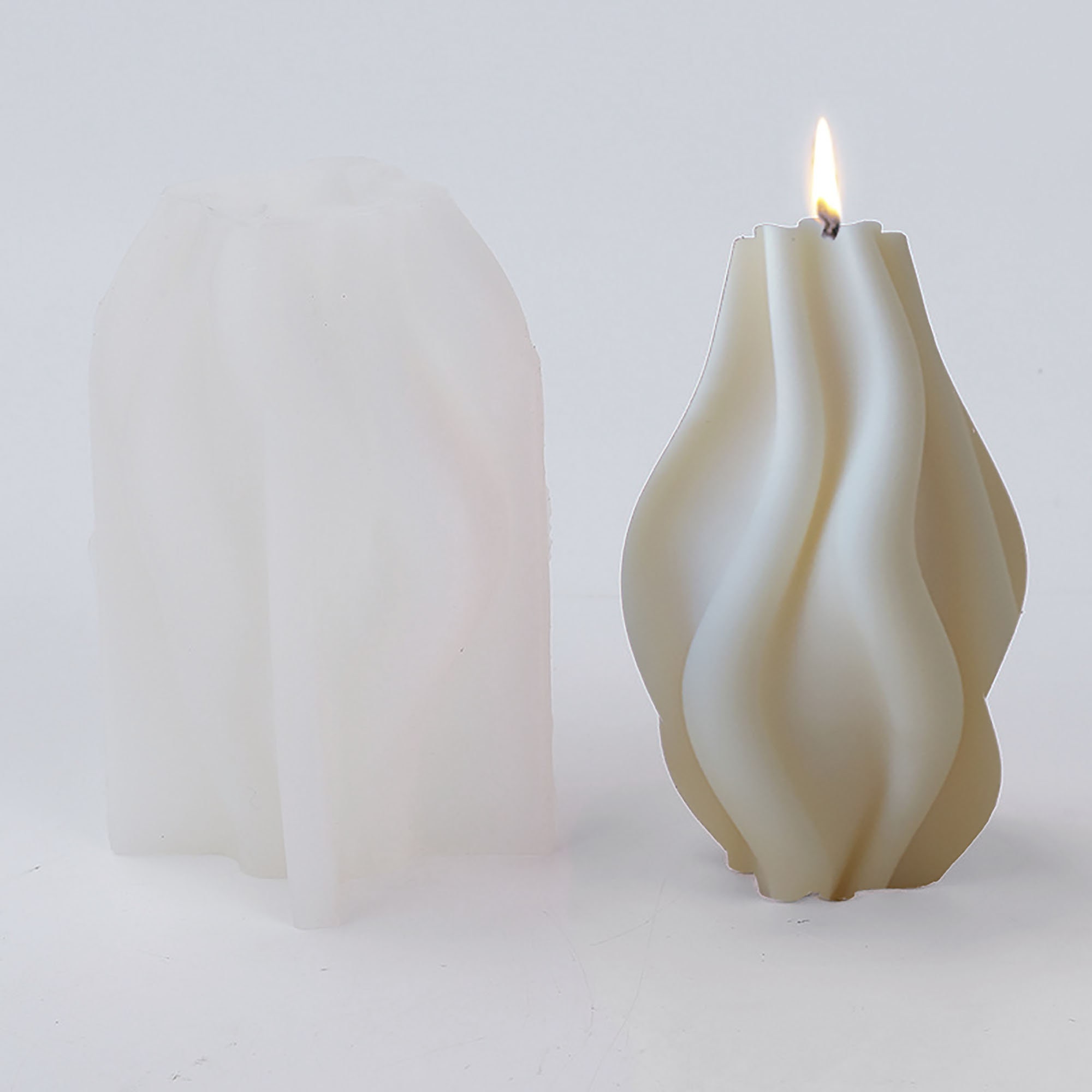 Geometric Abstract Water Wave Striped Candle Silicone Mold,creative ...
