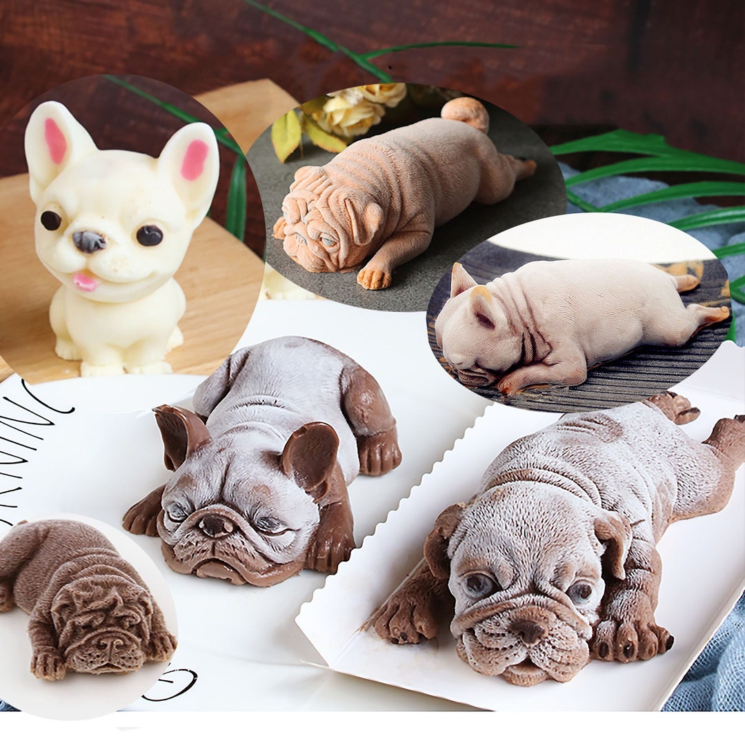 3D Dog Silicone Mold: Shar Pei, Bulldog, Mousse Cake Baking - Etsy