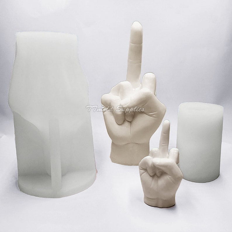 Medium Finger Gesture Candle Silicone Mold: Finger Cement Sculpture ...