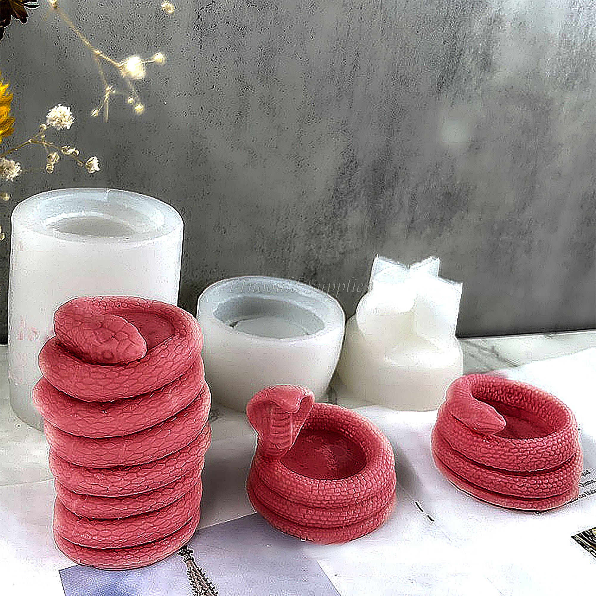 Snake Candleholder Concrete Silicone Mold Snake-shaped Candle - Etsy