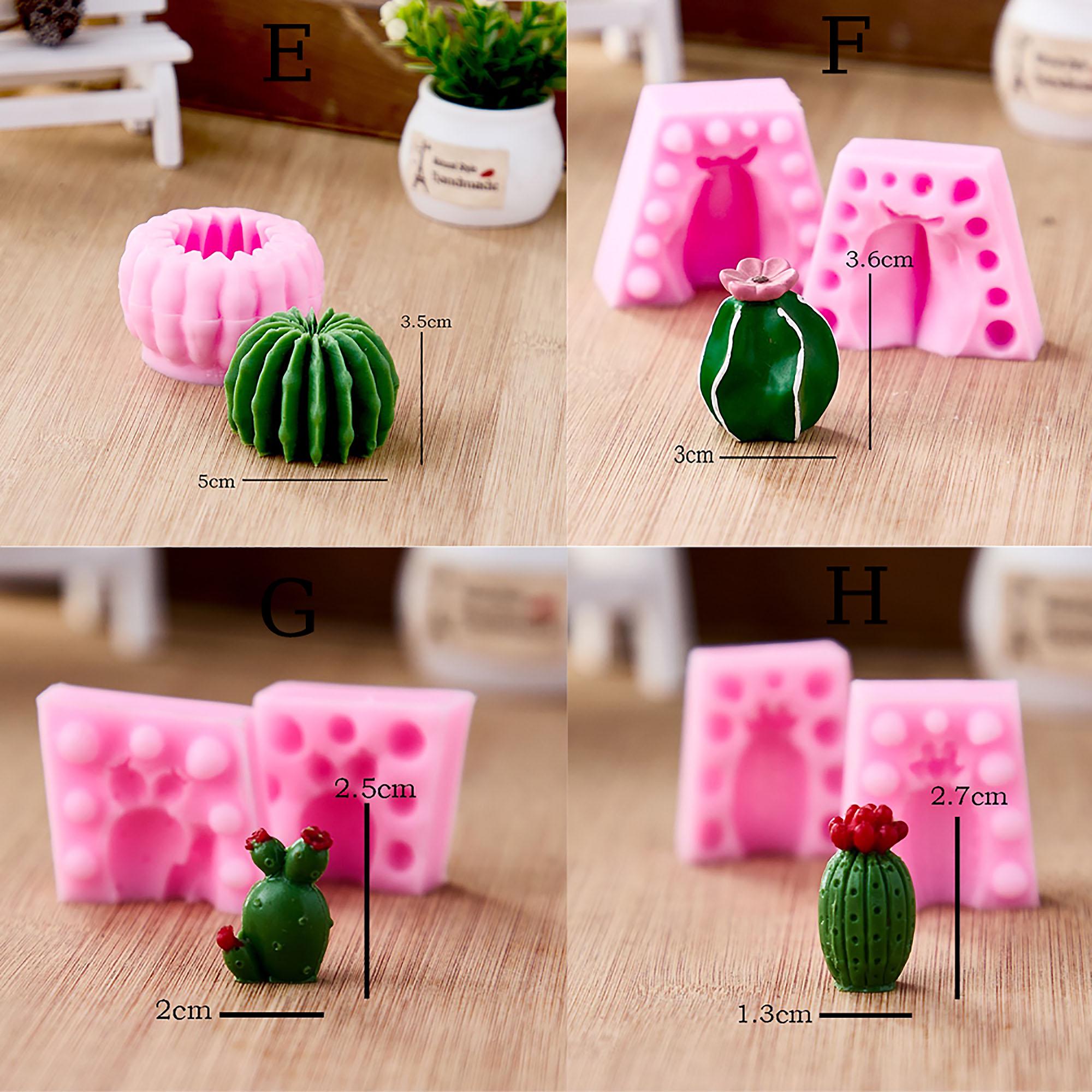 Cactus Succulent Modeling Candle Silicone Mold 3D Simulation Plants ...