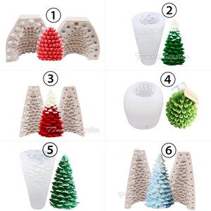 3D Christmas Tree Candle Silicone Mold, Pine Cone Scented Candle Mold ...