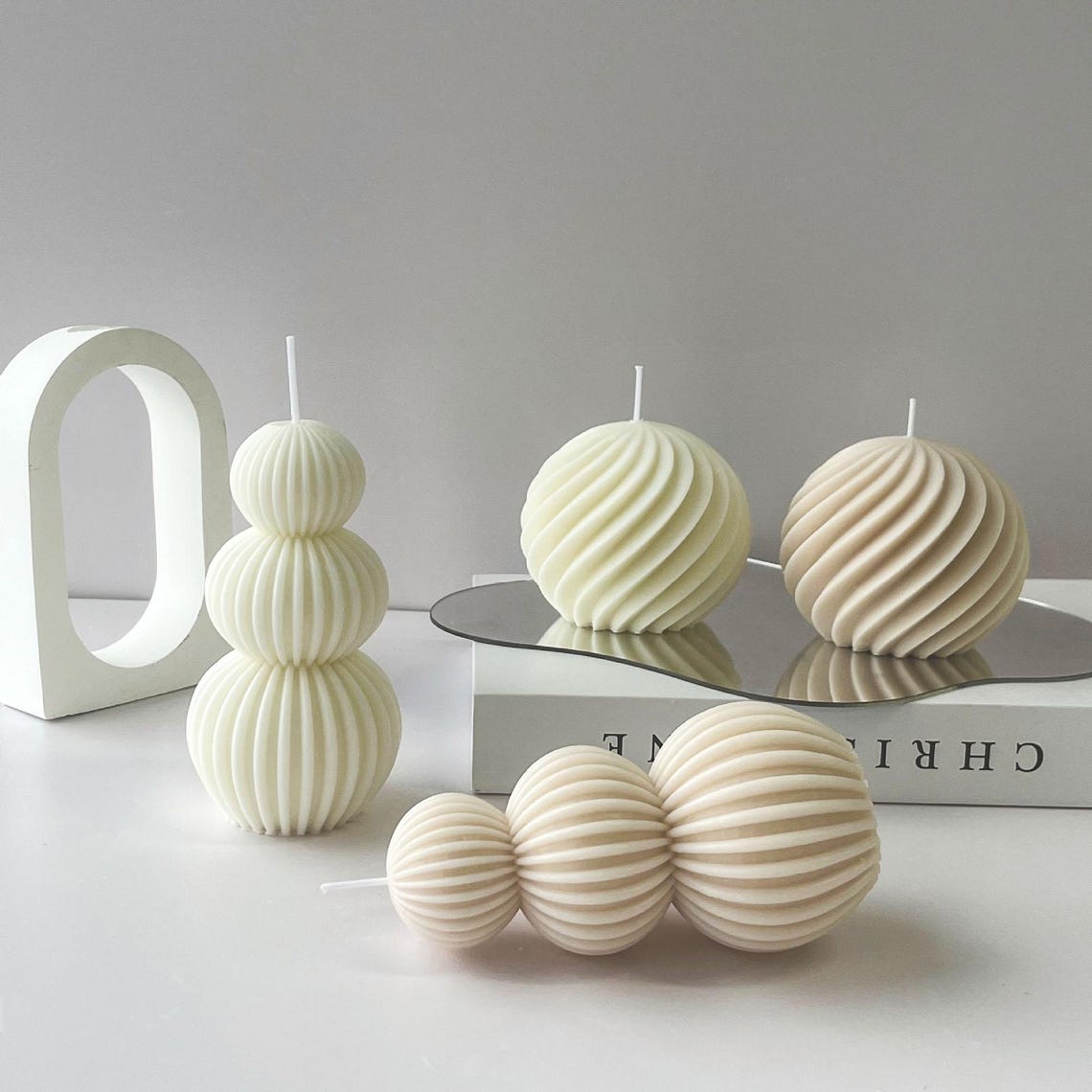 Scandinavian Wave Ball Candle Mold: DIY Creative Geometric Sphere ...
