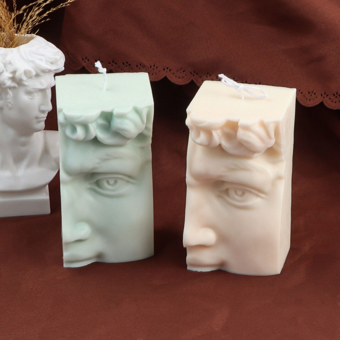 David Half of the Human Face Candle Mold, Michelangelo Art Ornaments ...