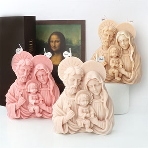 Religious Blessed Virgin Mary Goddess Candle Silicone Mold, Jesus ...