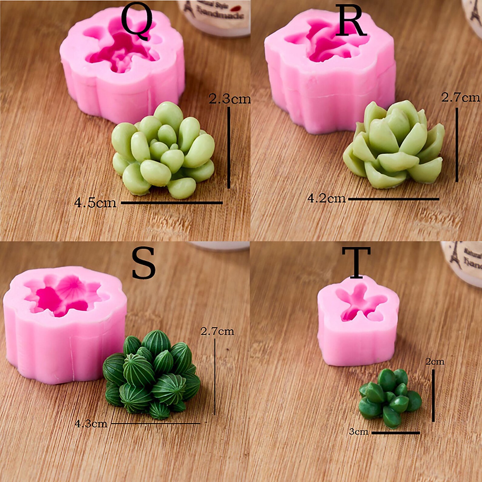 Cactus Succulent Modeling Candle Silicone Mold 3D Simulation Plants ...