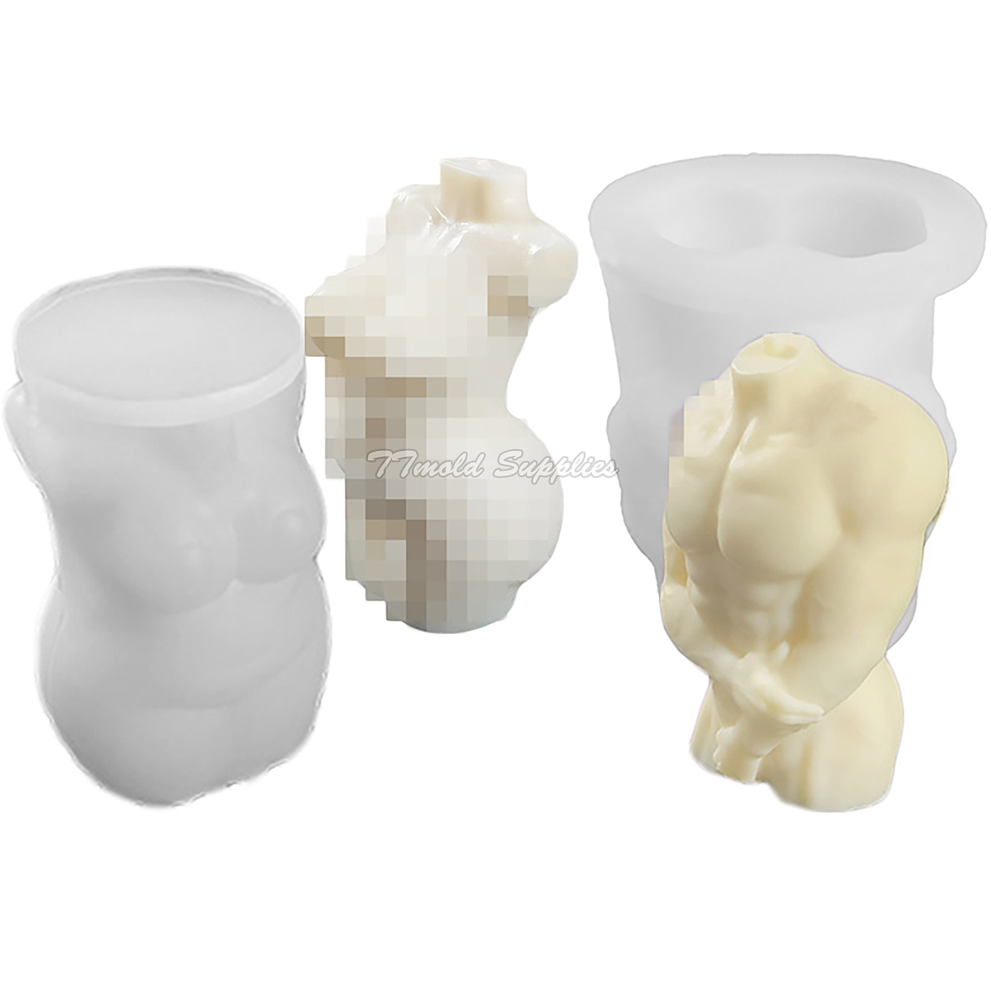 Strong Male and Female Human Body Candle Silicone Mold Fat - Etsy