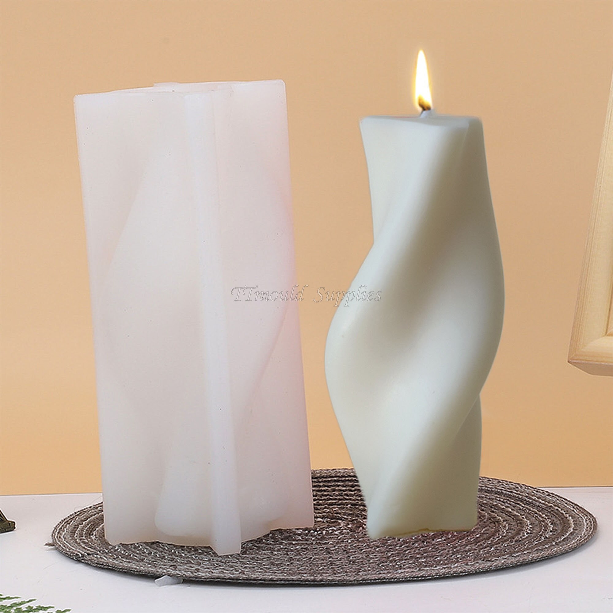Geometric Abstract Water Wave Striped Candle Silicone Mold,creative ...