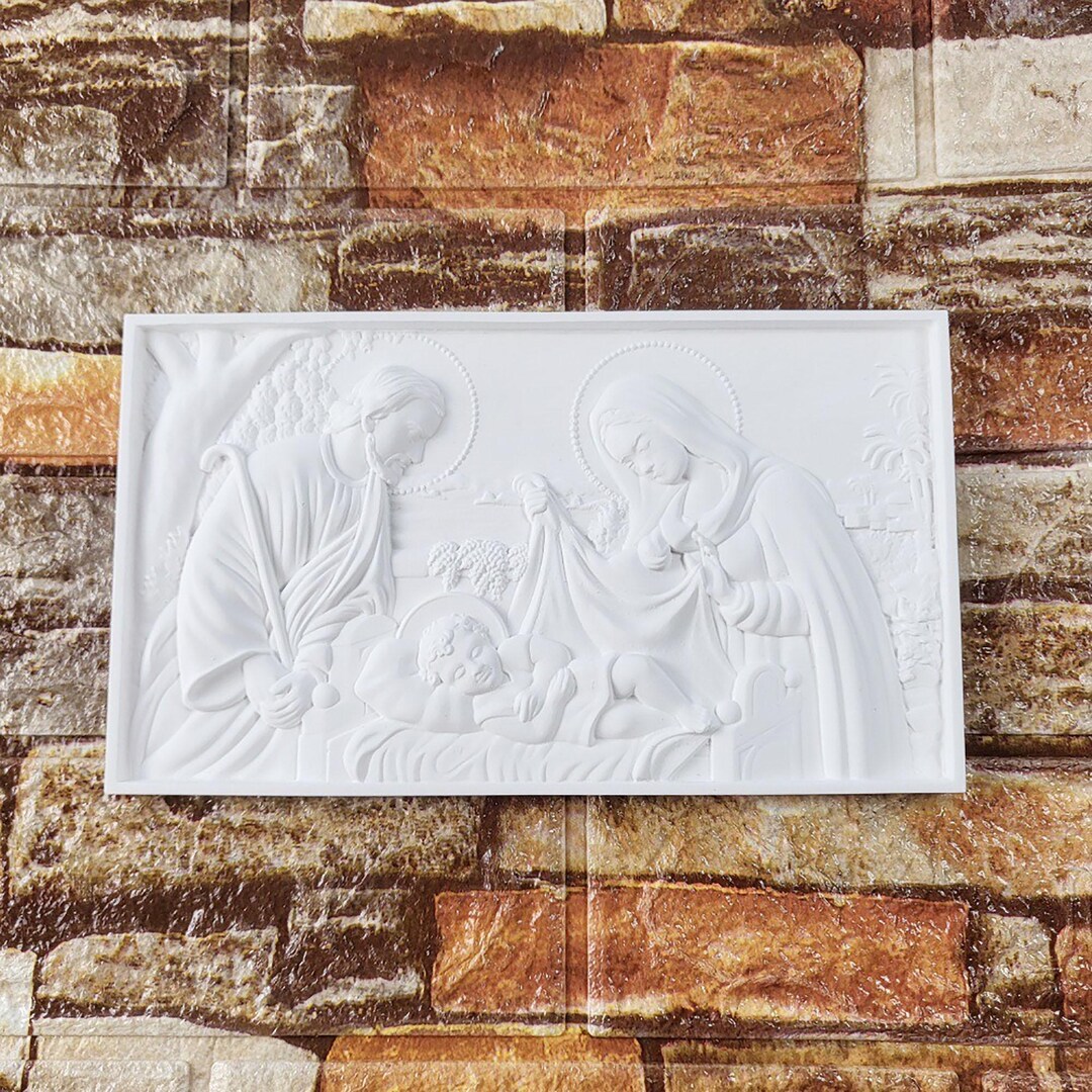 Jesus Photo Frame Cement Silicone Mold: DIY Christian Plaster Cement ...