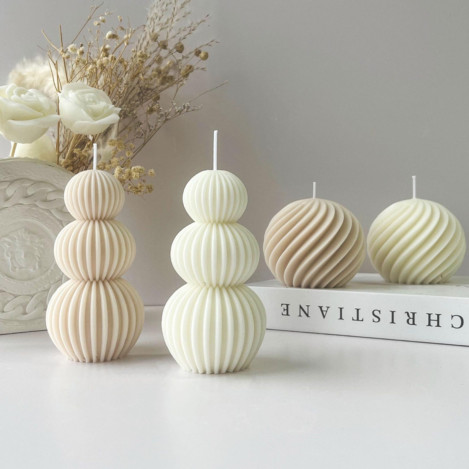 Scandinavian Wave Ball Candle Mold: DIY Creative Geometric Sphere ...