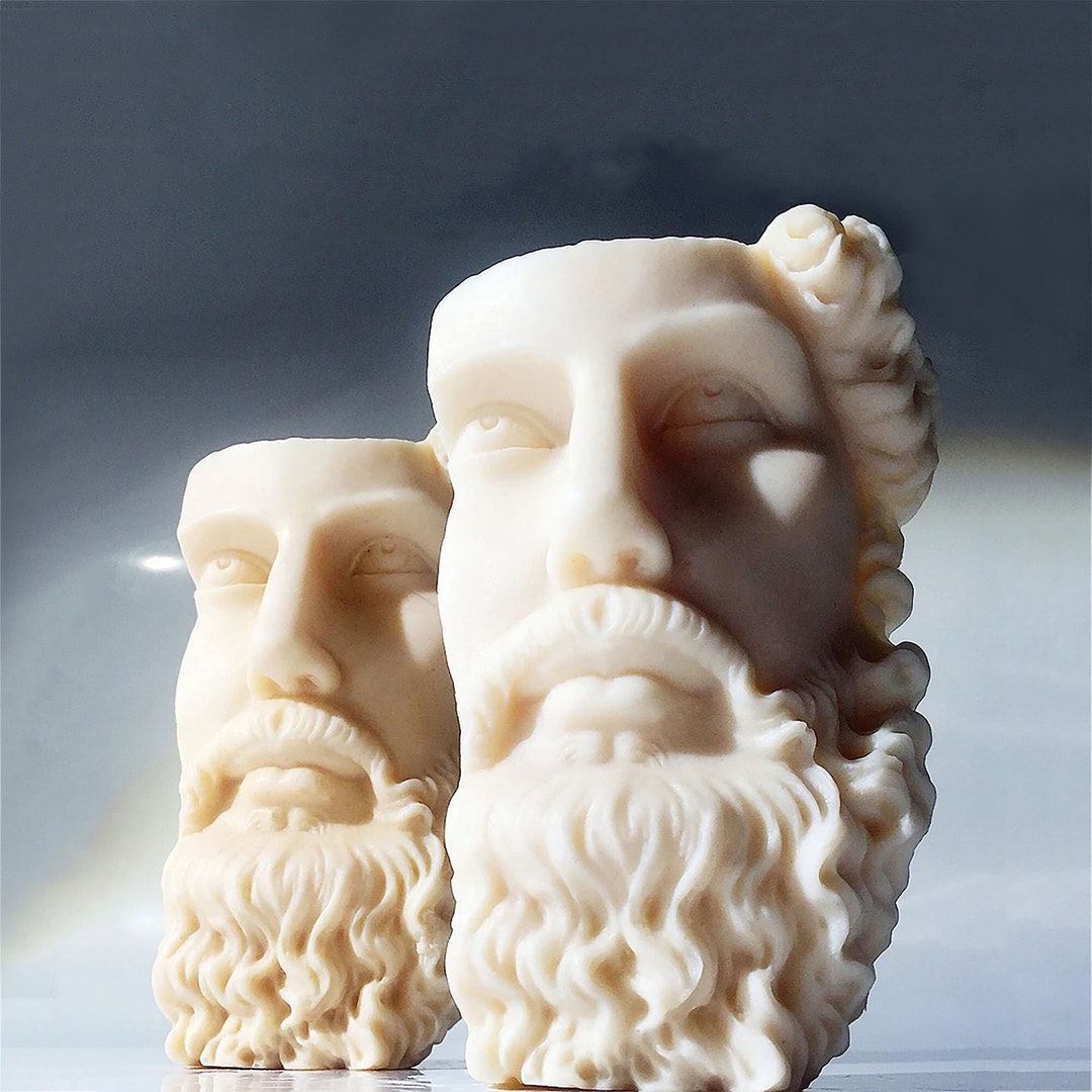 Greek Michelangelo Art Portrait Candle Silicone Mold Half Face Beard ...