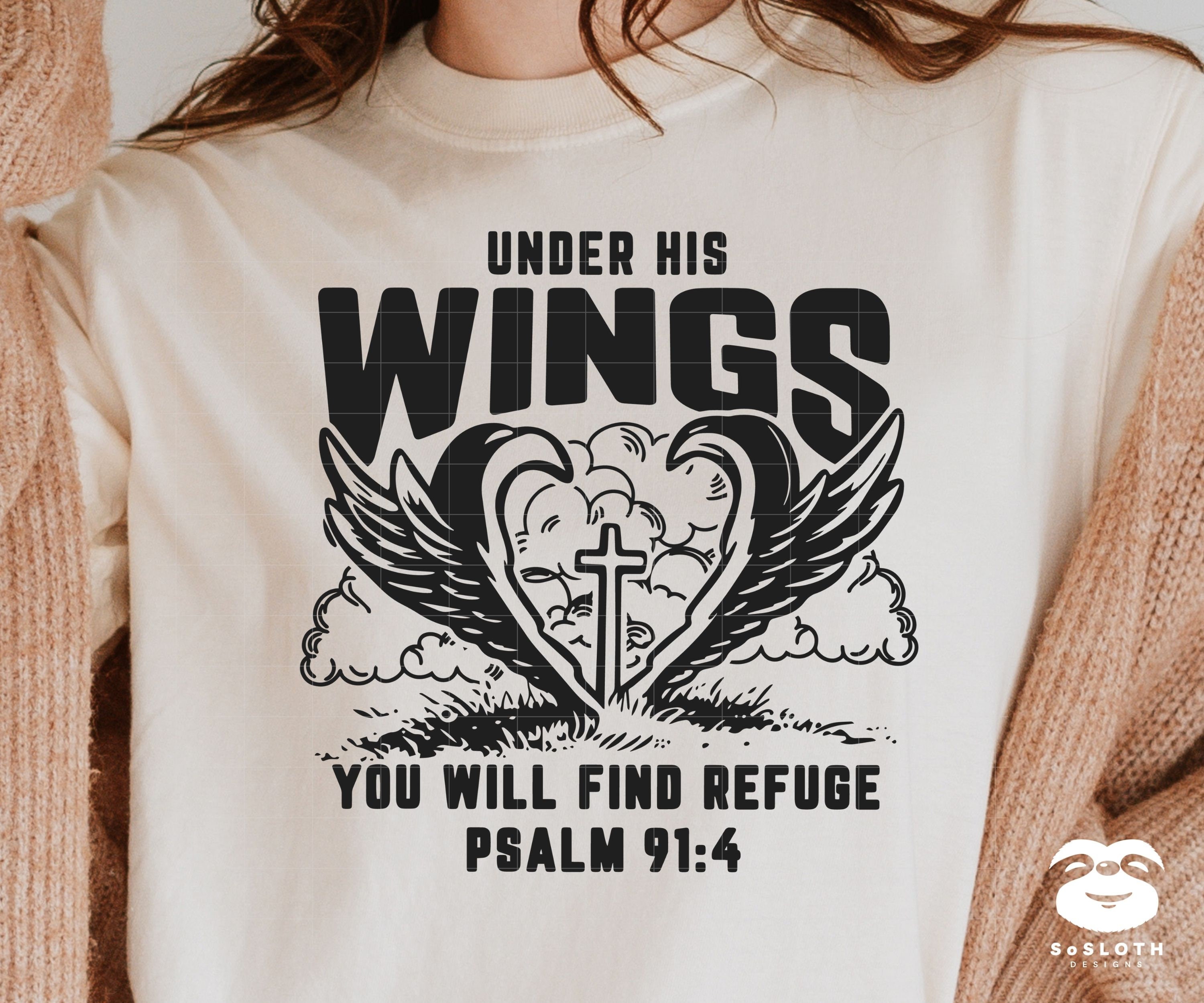 Under His Wings You Will Find Refuge Svg Png Dxf Files - Etsy