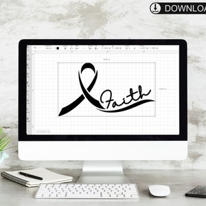 Faith Ribbon Svg, Png Dxf Files, Instant DOWNLOAD for Cricut, Breast ...