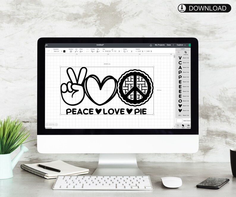 Peace Love Pie Svg Png Dxf Files Instant DOWNLOAD for - Etsy