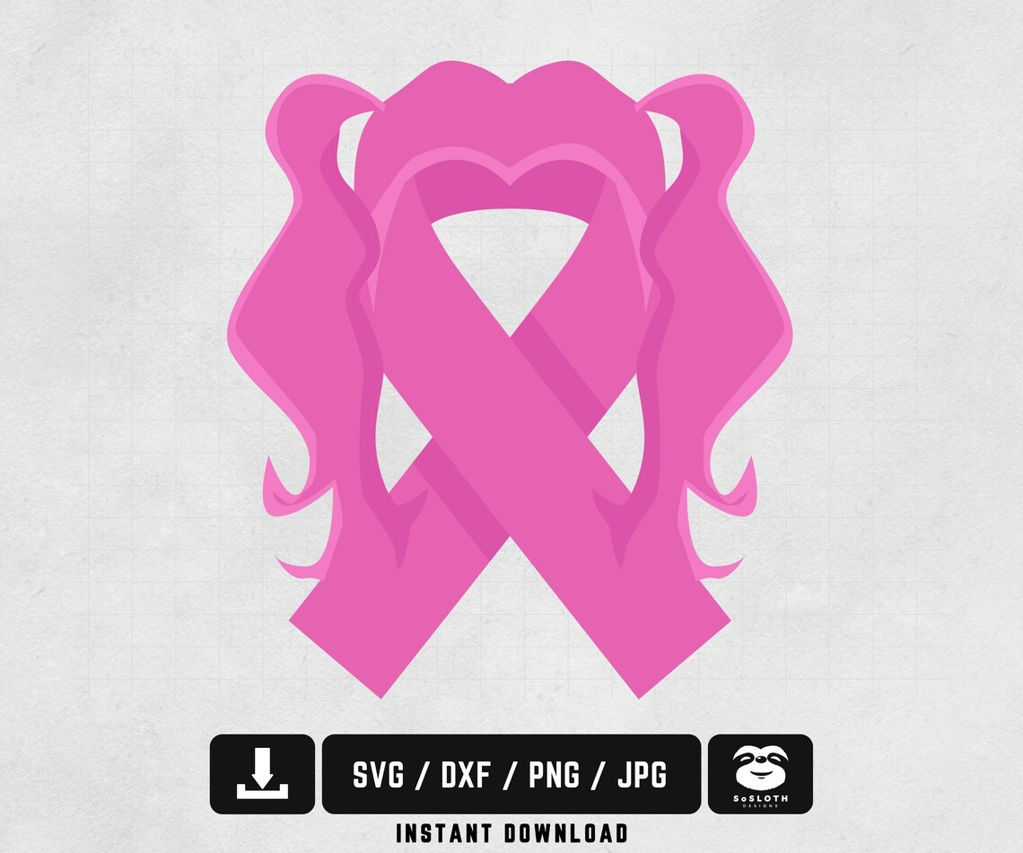 Breast Cancer Svg Pink Ribbon Svg Png Files Instant - Etsy