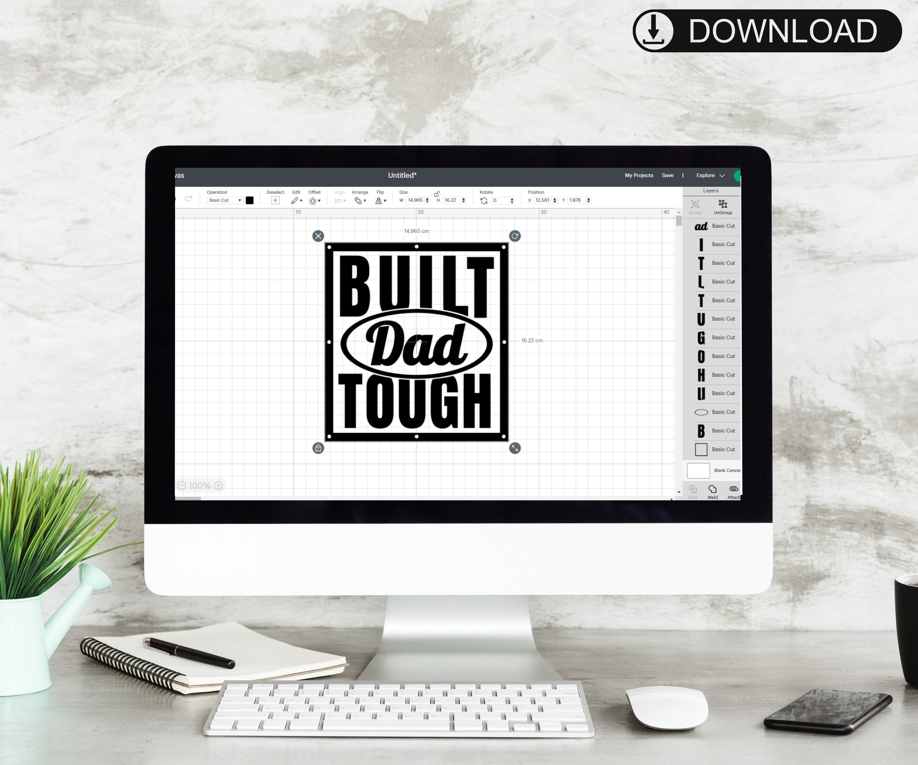 Built Dad Tough Svg, Png Dxf Files, Instant DOWNLOAD for Cricut, Dad ...