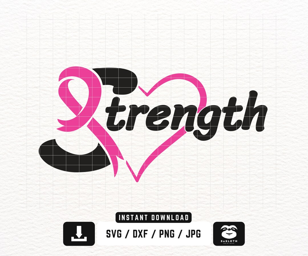 Strength Svg, Awareness Ribbon Svg, Png Dxf Files, Instant DOWNLOAD for ...