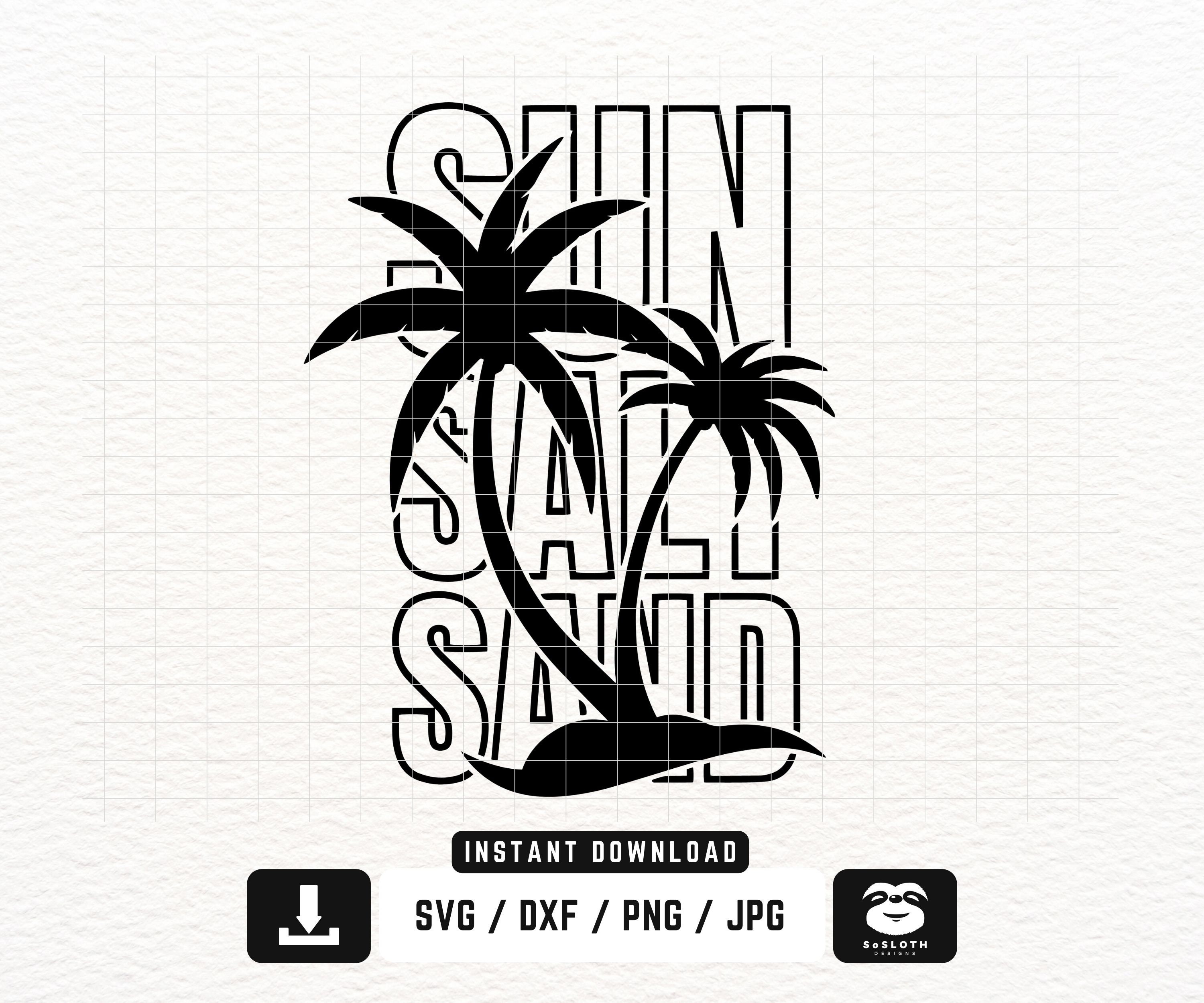 Sun Salt Sand Svg Instant DOWNLOAD for Cricut Beach Svg - Etsy