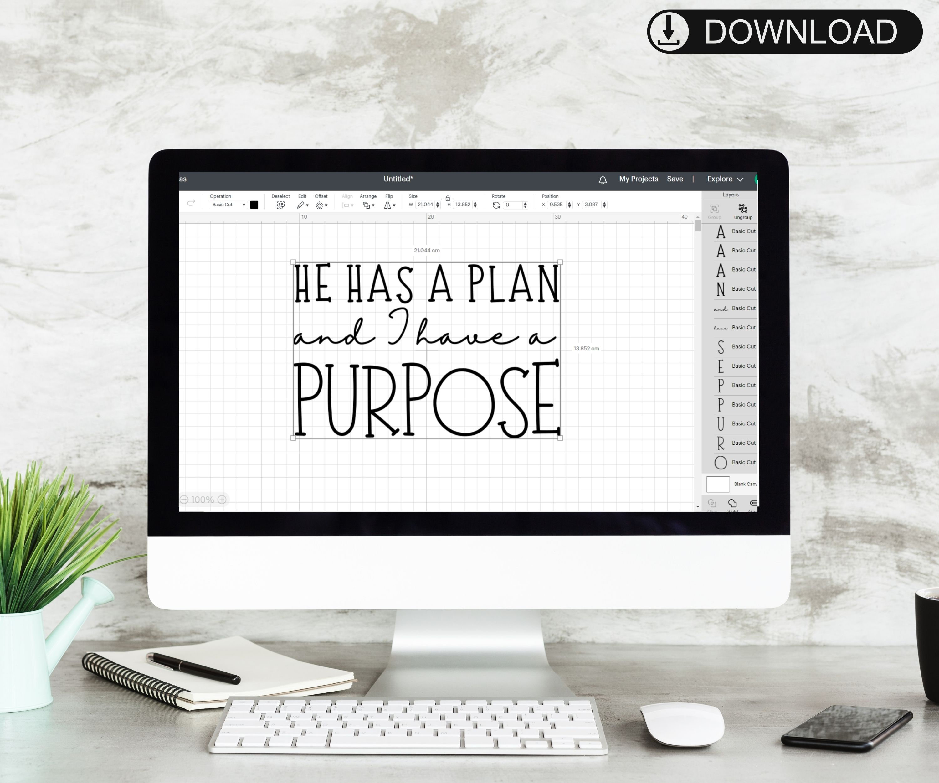 He Has a Plan I Have a Purpose Svg, Png Dxf Files, Instant DOWNLOAD for ...