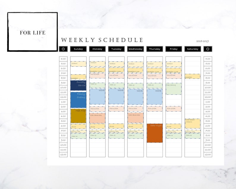 Weekly Planner | Printable PDF | Instant Download | Weekly Schedule ...