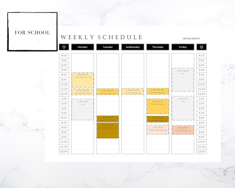 Weekly Planner | Printable PDF | Instant Download | Weekly Schedule ...