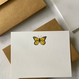 12 Flat Monarch Butterfly Notecards, Set of 12 Flat Watercolor ...
