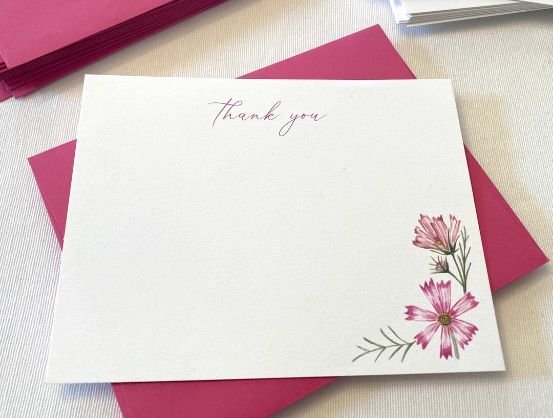 12 Thank You Notes, Flat Card Set of 12 Note Cards and Envelopes ...