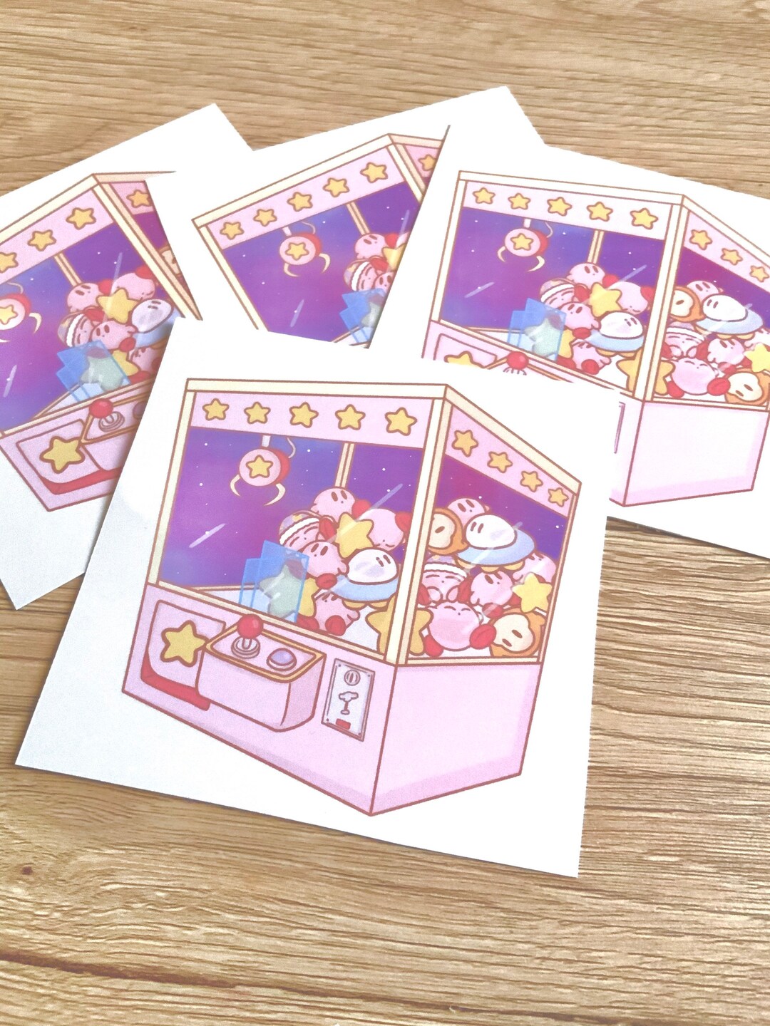 Kawaii Pink Blob Arcade Claw Machine Print - Etsy