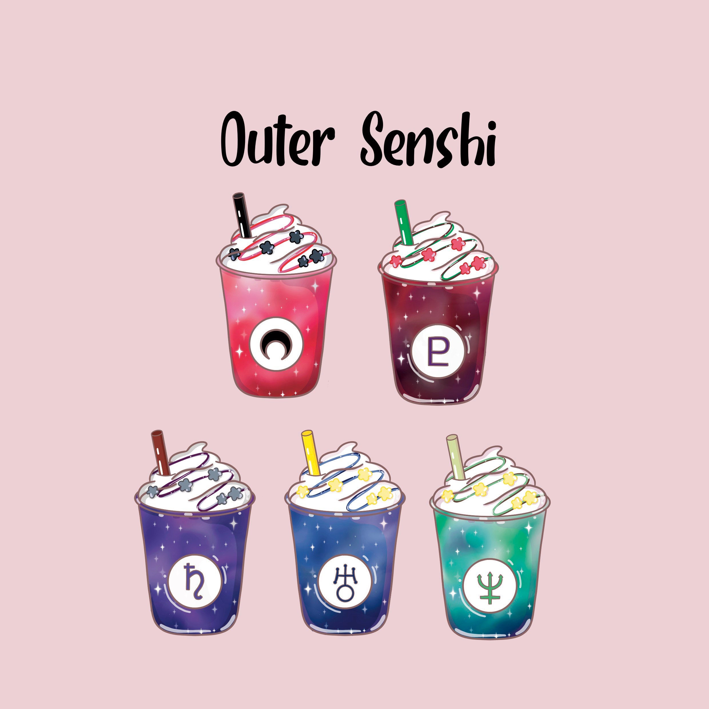 SM Anime Frappe Sticker Set - Etsy