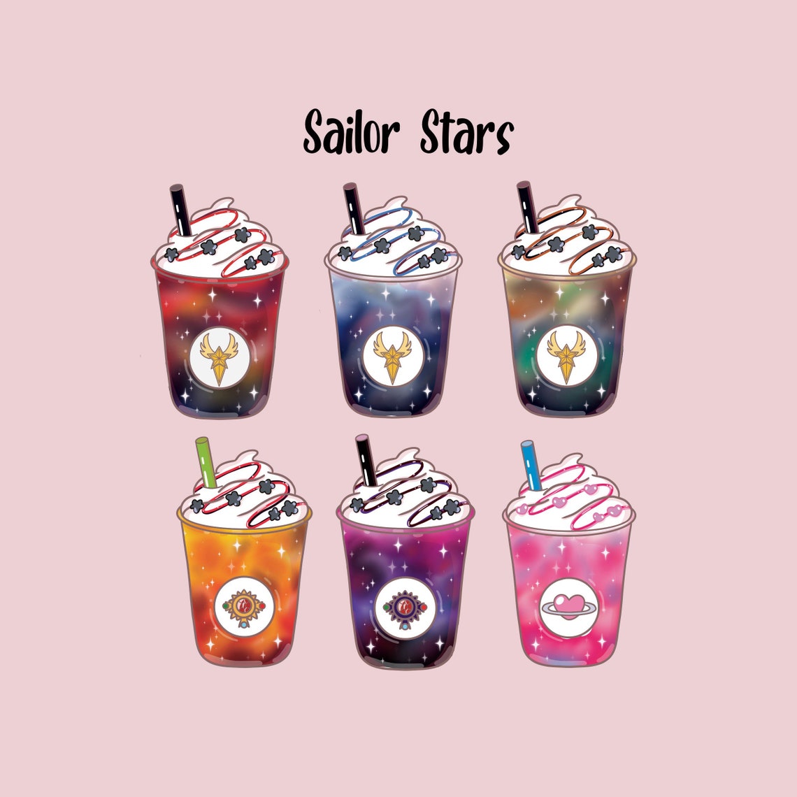 SM Anime Frappe Sticker Set | Etsy