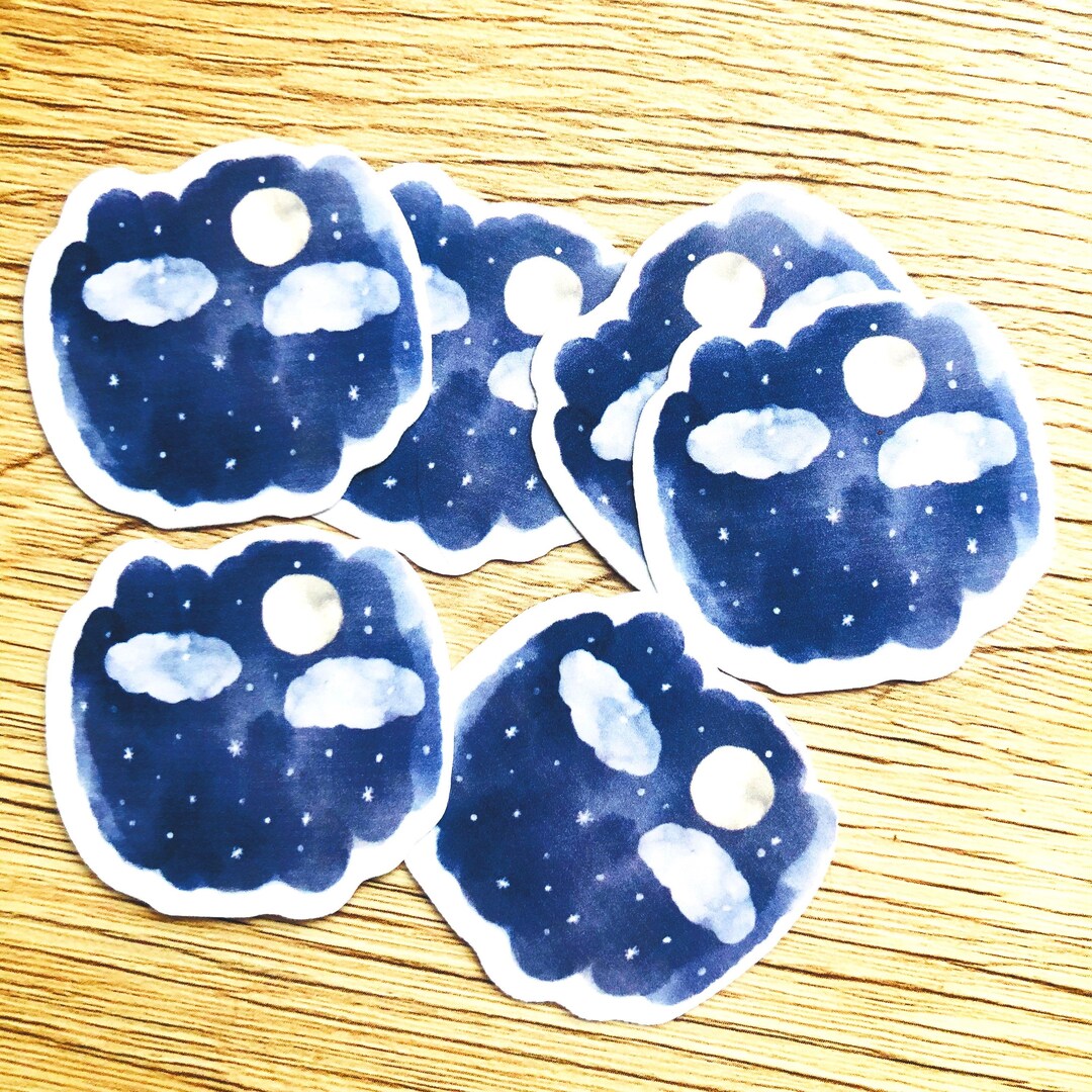 Night Sky Watercolor Stickers - Etsy