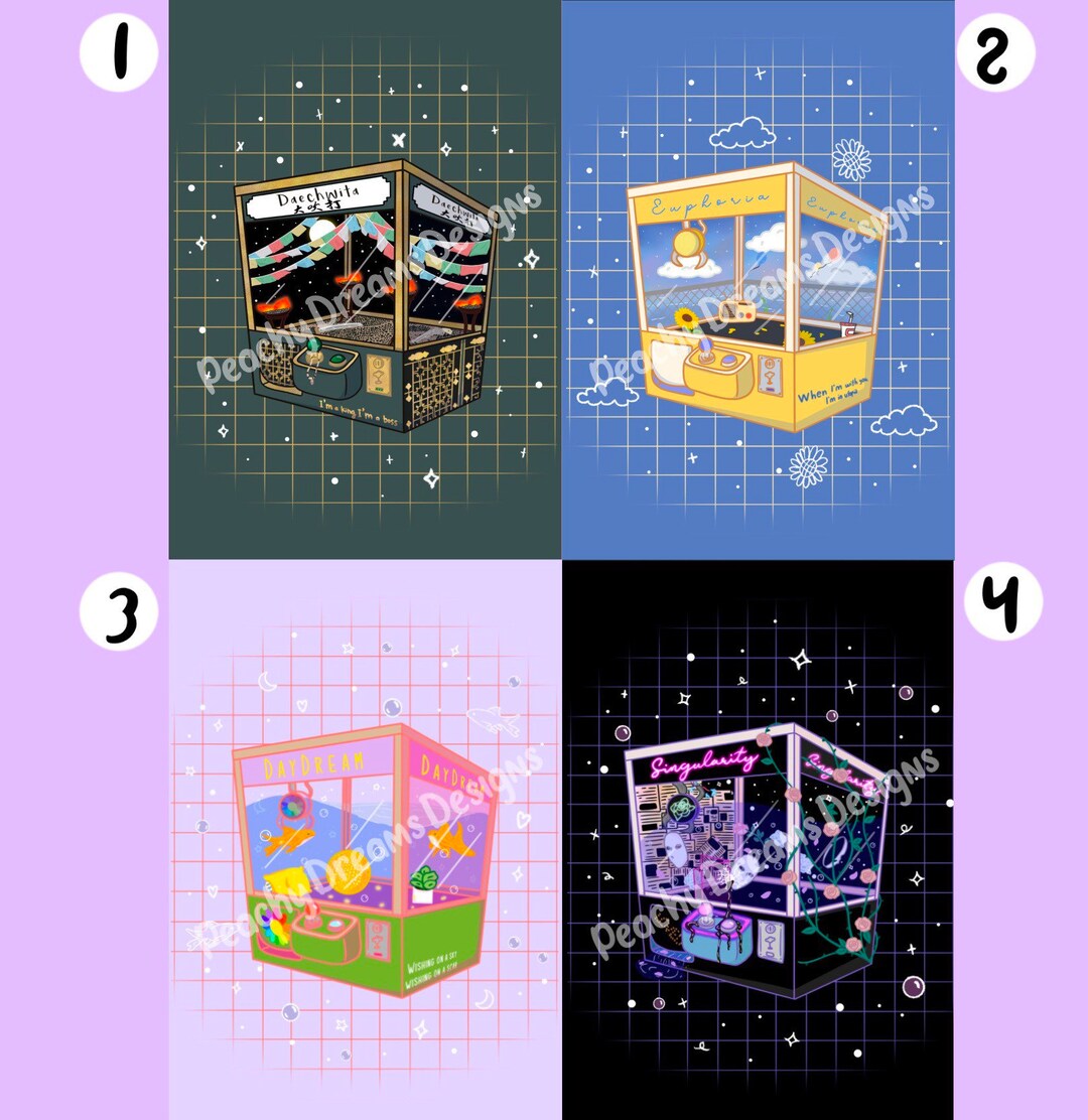 K Pop Song Inspired UFO Claw Machine Prints - Etsy