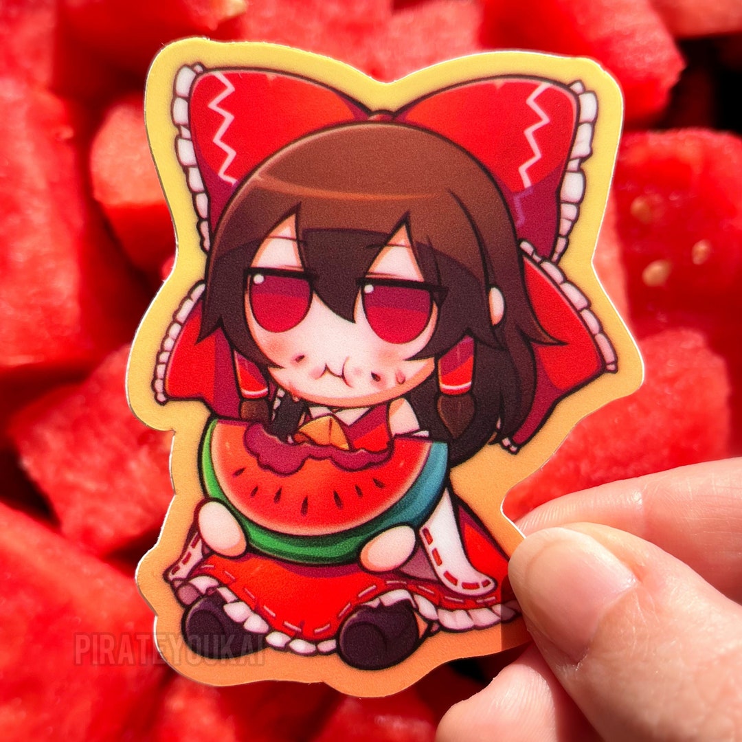 Touhou Fumo Fumo Reimu Watermelon Sticker - Etsy