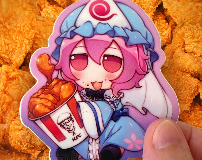 Touhou Fumo Fumo Yuyuko KFC Sticker - Etsy