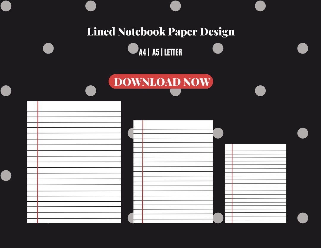 Simple Lined Paper Notebook Design | PDF Printable | Staying Organized ...