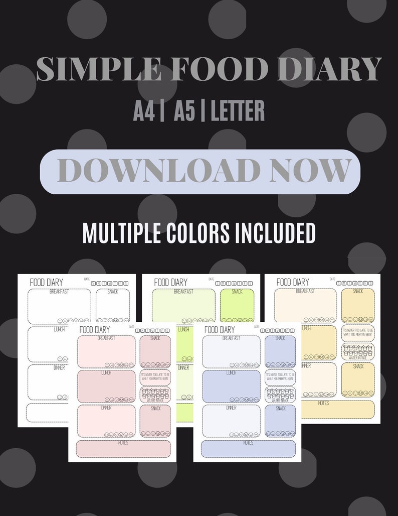 Printable Food Diary - Your Guide to Healthier Eating Habits - Etsy